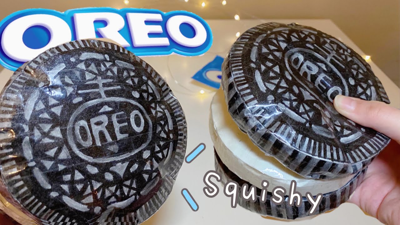 종이스퀴시 큰 💙 오레오💙 쿠키 🍪 천천히 상승🍦크림과 쿠키😭 PAPER SQUISHY Big OREO Cookie ...