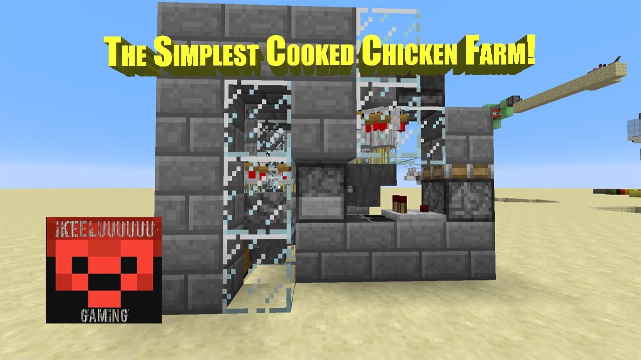 Minecraft's Simplest 1.11+ Automatic AFK Cooked Chicken Farm - YouTube