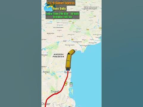 Sabari Express | Thiruvananthapuram to Secunderabad | Train Route 🚂 #shorts - YouTube