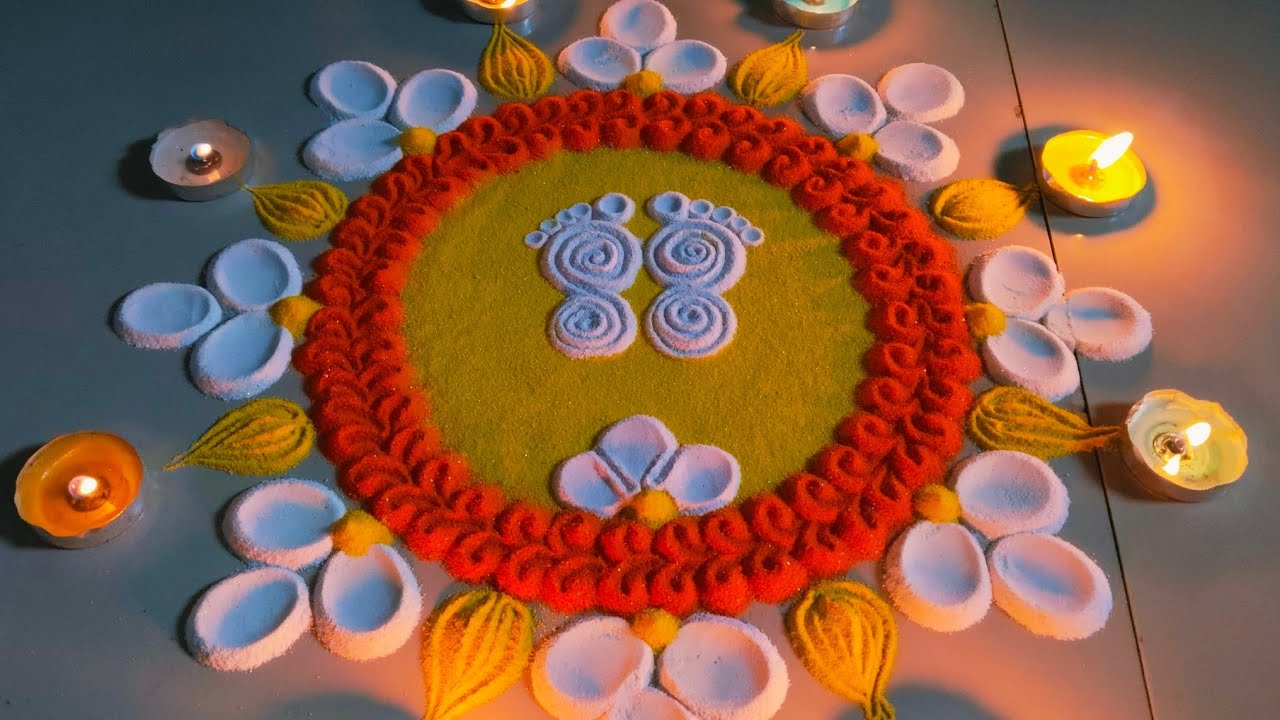 Rongoli design Beautiful Diwali festival Rongoli designs - YouTube