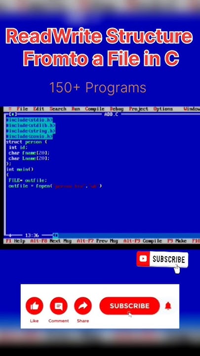 program of read write structure file in C | #shorts #ytshorts #youtubeshorts #video #trending # ...