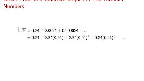 Discrete Math 4.3 (Direct Proof and Counterexamples Part 3: Rational Numbers) - YouTube
