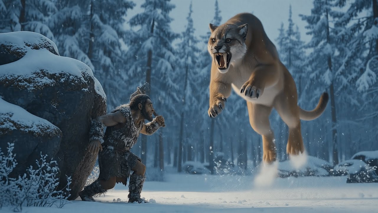 Life 2.5 Million Years Ago | Human vs Saber-toothed Cat (Smilodon ...