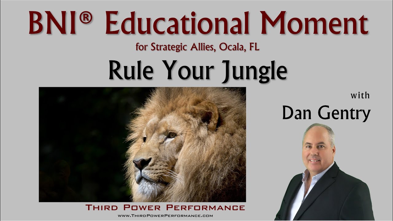 BNI Educational Moment - Rule your Jungle! - YouTube