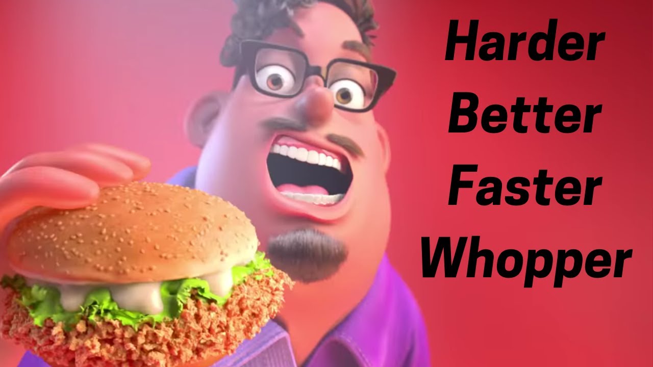 Harder Better Faster Whopper but Grubhub Ad - YouTube