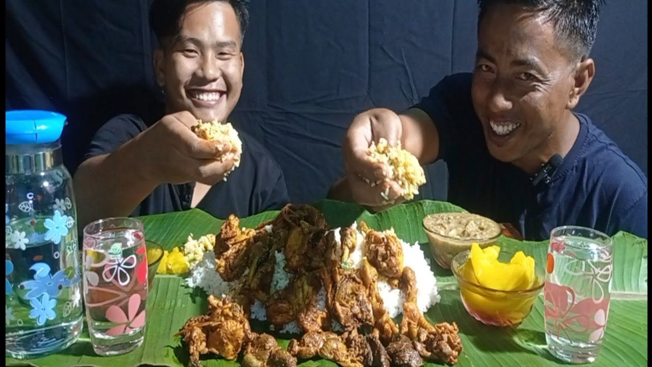 Chicken 🐓 Mukbang (yen thongba) pumpkin 🌰(Meiren champhut) eronba - YouTube