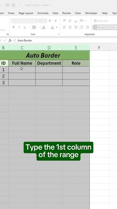 How to auto border in excel #excel #exceltips #exceltutorial - YouTube