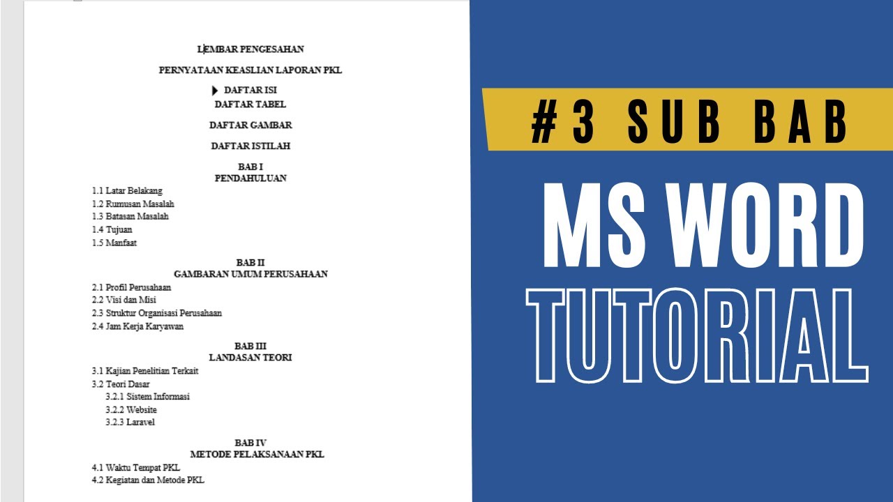 Mudah Banget Cara Membuat BAB + Sub BAB + Daftar Isi Secara Otomatis ...