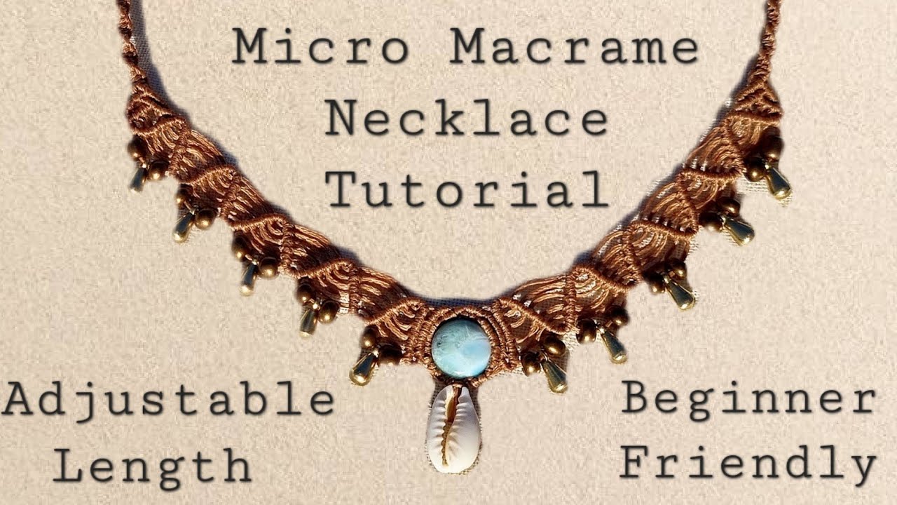 How to Make a Micro Macramé Beaded Crystal Seashell Necklace | Guided Tutorial with Love ...