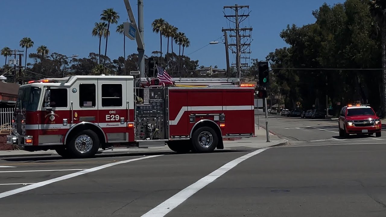 [First Catch + Horn]OCFA Engine 29 & Battalion 6 Responding - YouTube
