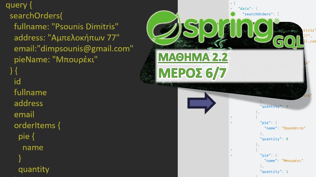 SPRING GQL - ΜΑΘΗΜΑ 2.2 - ΠΡΟΧΩΡΗΜΕΝΑ ΕΡΩΤΗΜΑΤΑ - ΜΕΡΟΣ 6 ΑΠΟ 7 ...