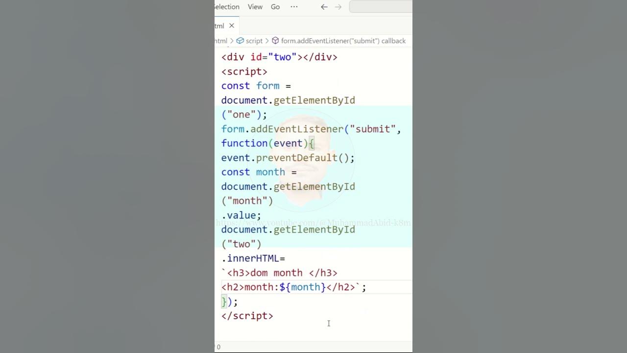 JavaScript Tutorial for Beginners / JavaScript learn / Dom form month tag - YouTube