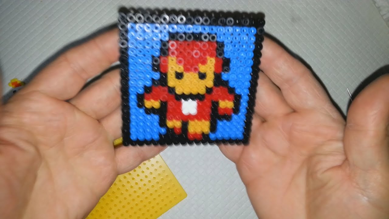 Ironman Colección posavasos super heroes Hama Beads - YouTube