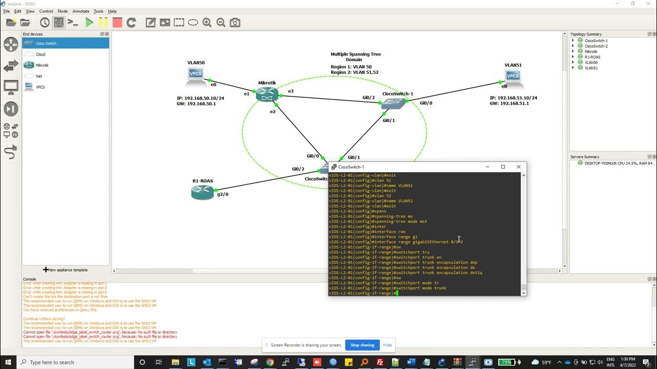 Solved!! Multiple Spanning Tree Protocol (MSTP) between Mikrotik and Cisco - YouTube
