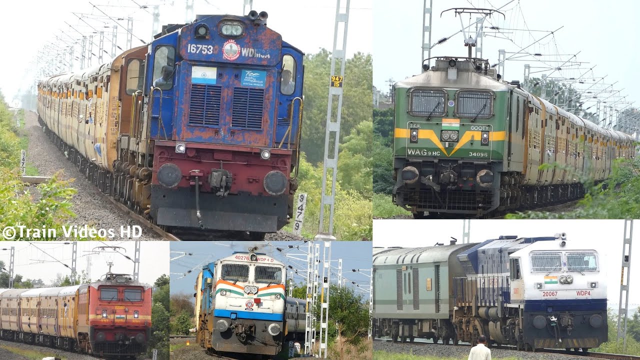 ELECTRIC & DIESEL Trains in Indian Railways | WAP 7, WAP 4 & WAG 9 HC E ...