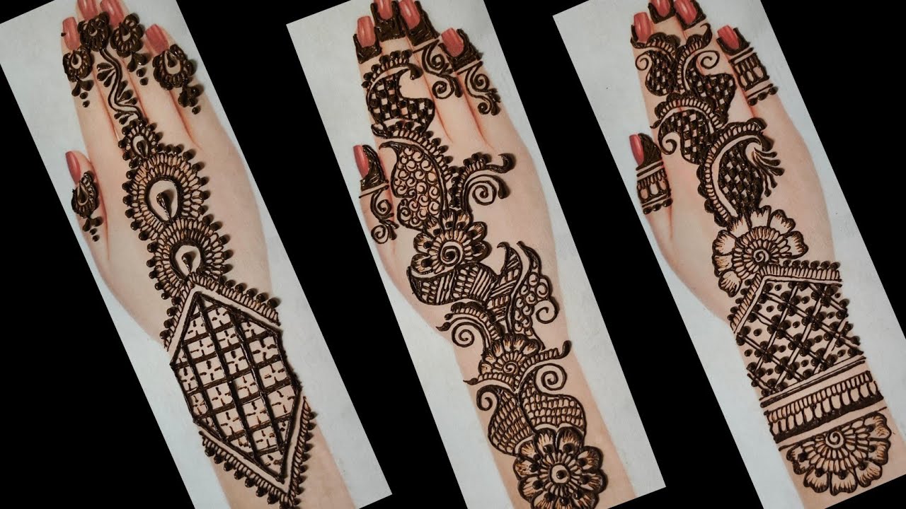 three latest arabic mehandi design in one video..||most gorgeous and ...
