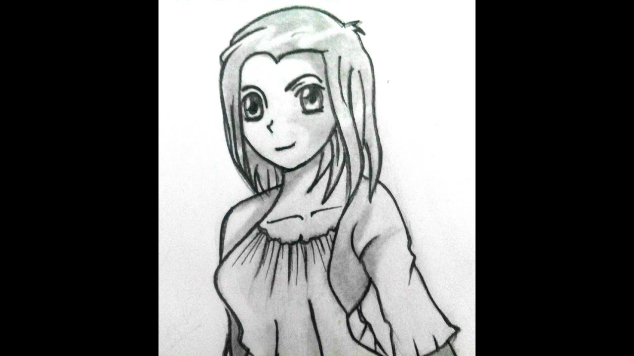 How to draw a manga standing girl - YouTube