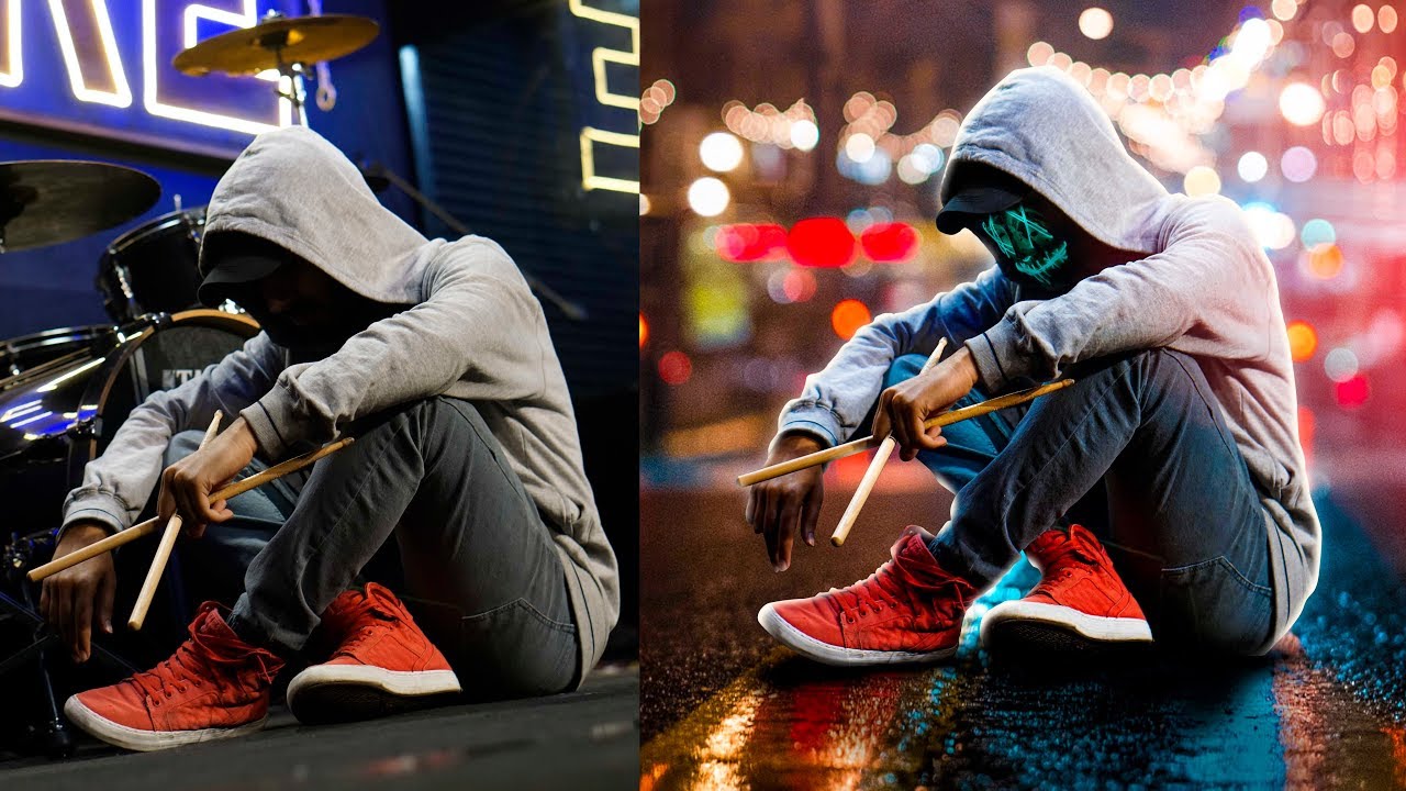 How to Edit - Neon Mask Editing Photo - Tutorial - YouTube