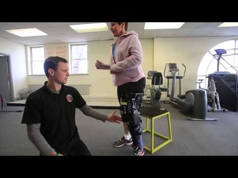 Stroke survivor learns to walk again with robotic leg
