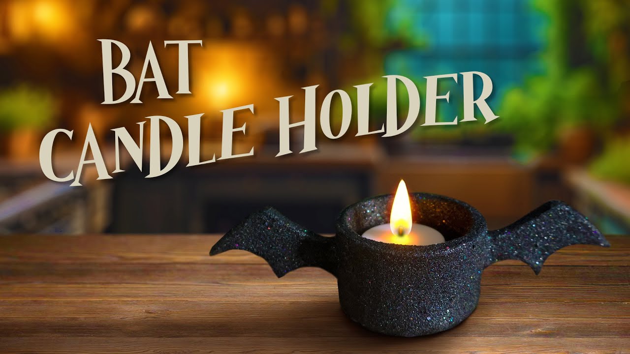 Halloween DIY: Easy Bat Candle Holder from Clay - YouTube