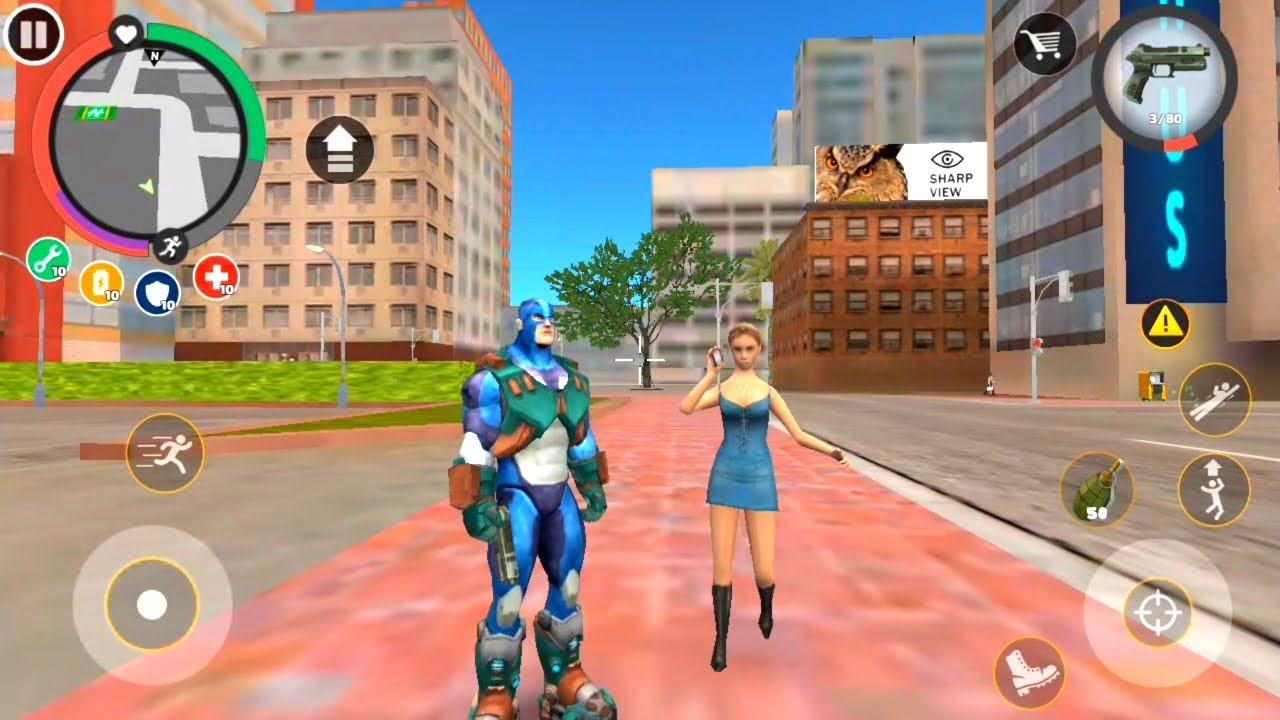 Rope Hero Vice Town New Game | Rope Hero City Attack Robot Police ...