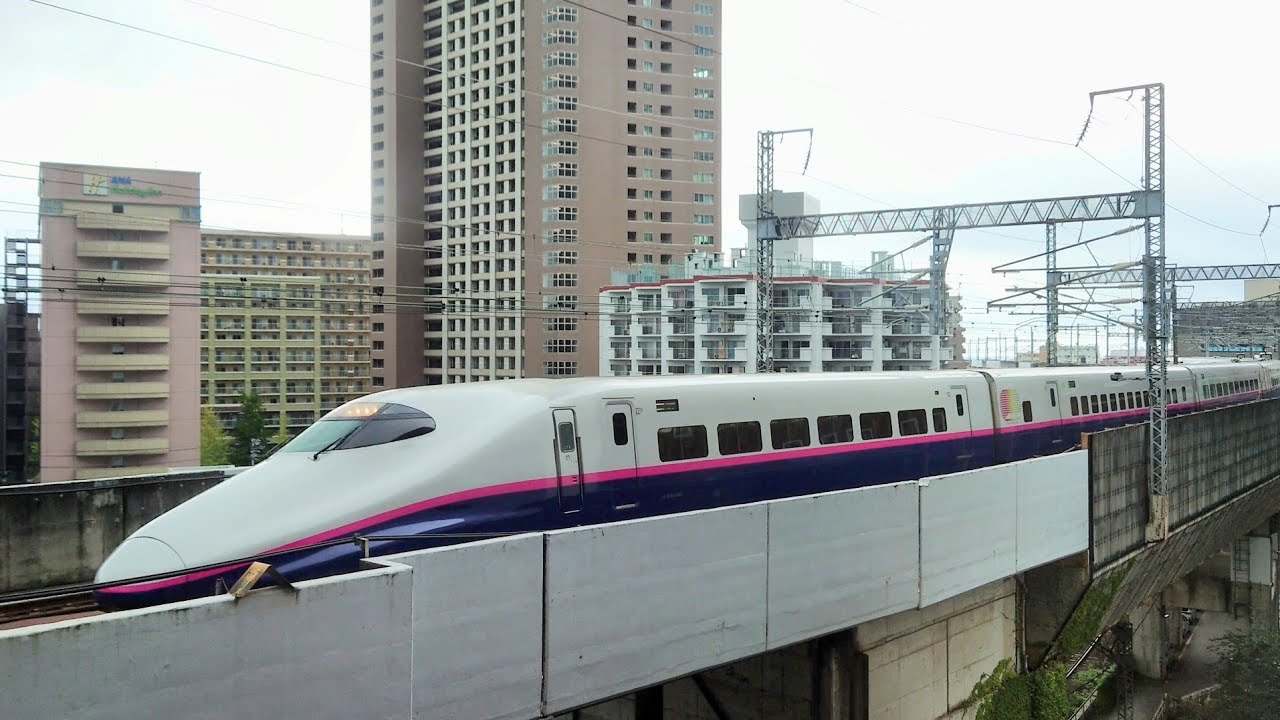 E2系やまびこ201号仙台行き仙台市内走行 Series E2 Tohoku Shinkansen YAMABIKO No. 201 for Sendai running in Sendai ...