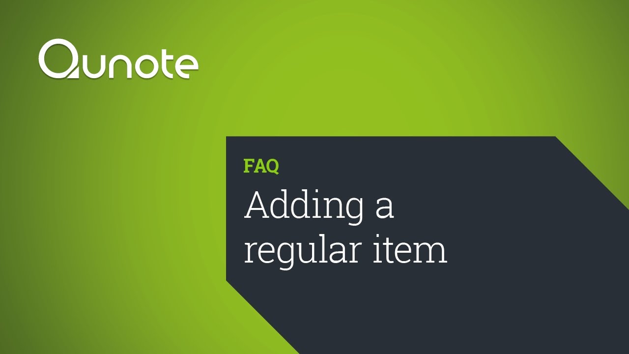 How to add a regular item - YouTube
