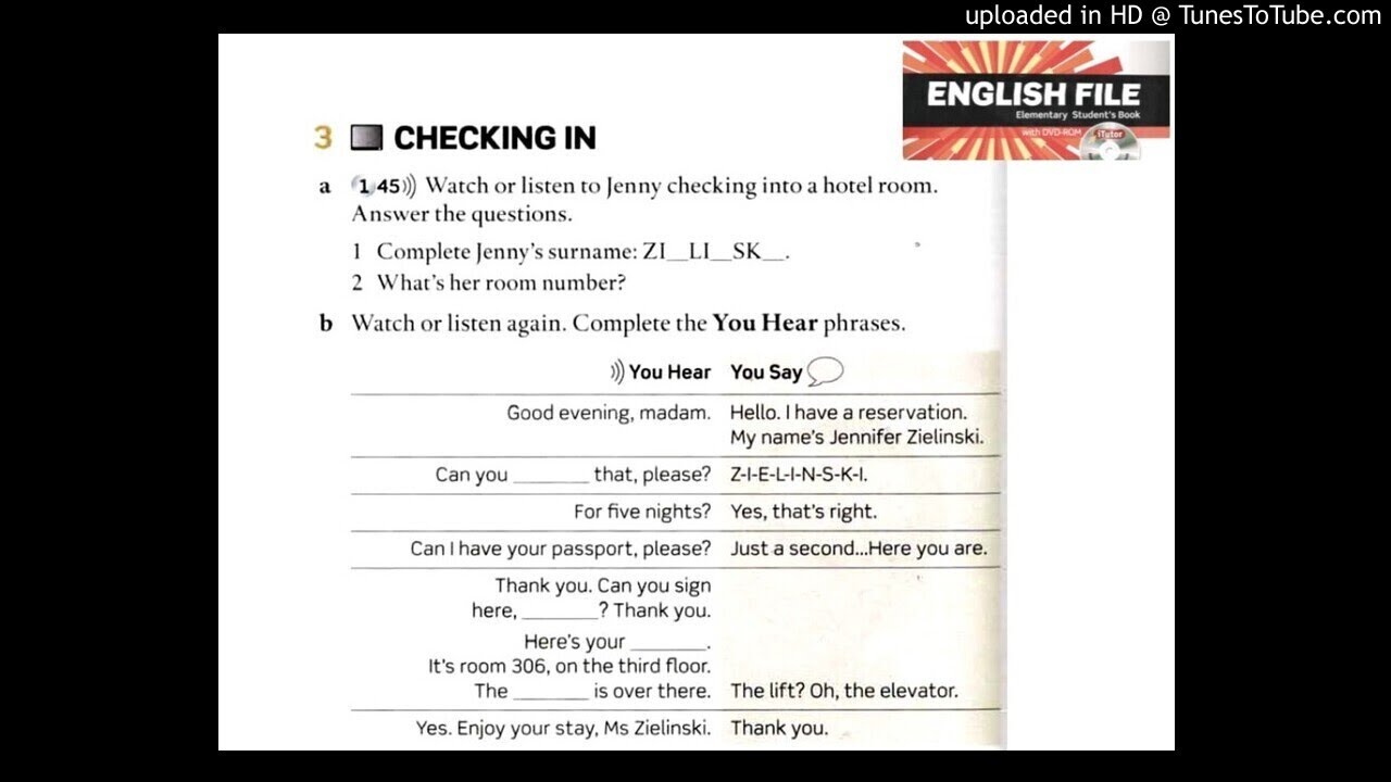1PE 1.45 Practical English: Checking in - YouTube
