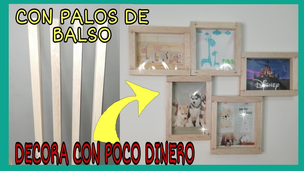 CON PALOS DE BALSO HERMOSOS PORTARRETRATOS ESTILO CUADRO DECORA CON ...