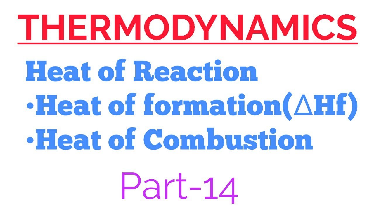 Heat of Reaction|Heat of formation|Heat of combustion - YouTube