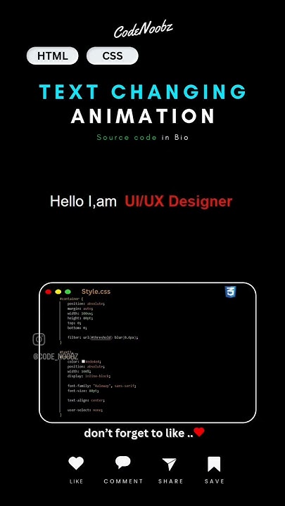 Text Changing Animation effect using HTML and CSS #codeing #coder - YouTube