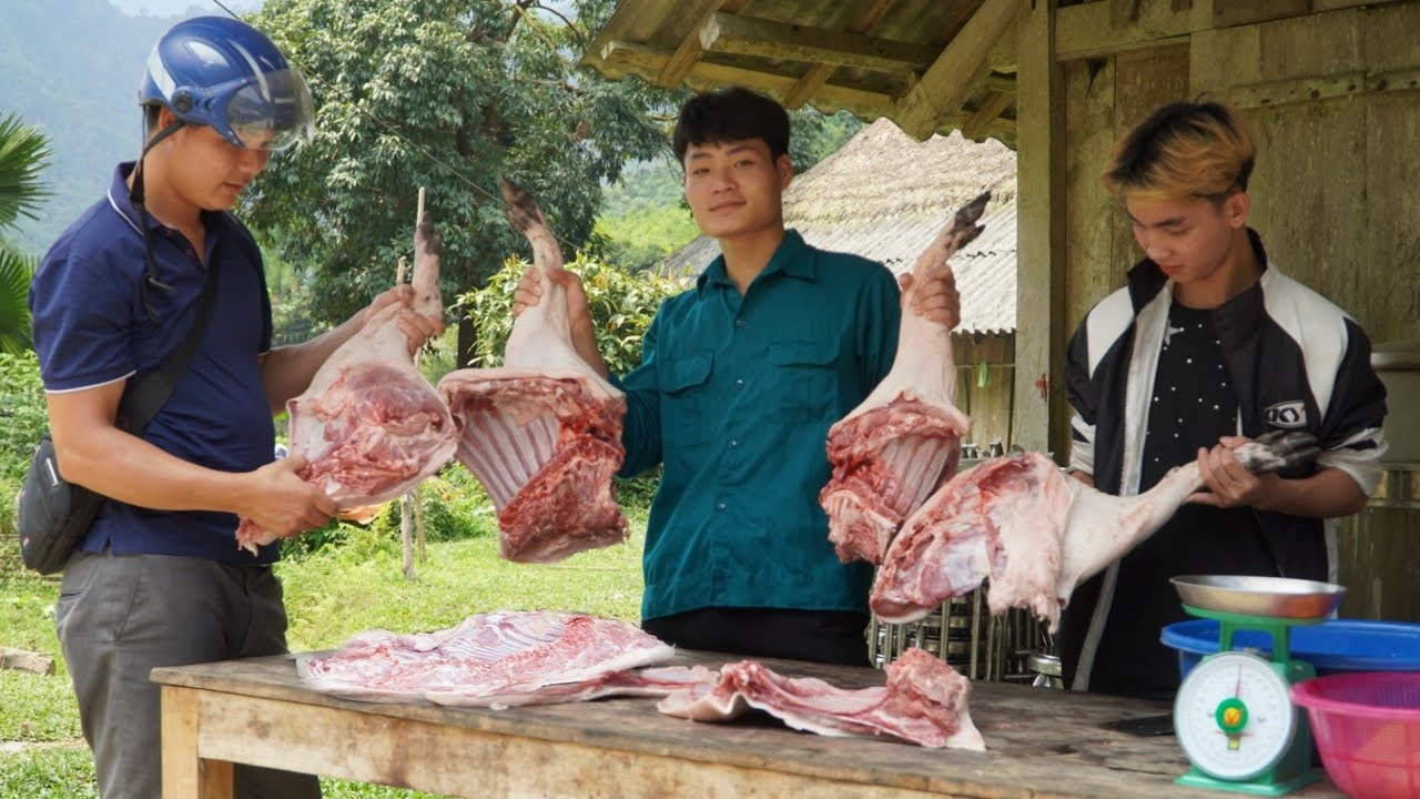 Selling wild boar meat, Daily life on the farm, Forest life - YouTube