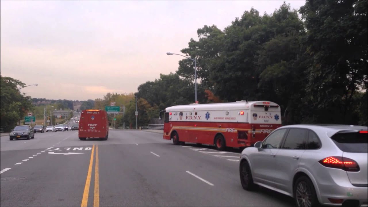 FDNY MERV 4 RESPONDING WITH MAJOR AIR HORN TO 2 ALARM FIRE IN ...