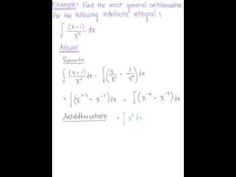 Indefinite Integral (Example 1) - YouTube