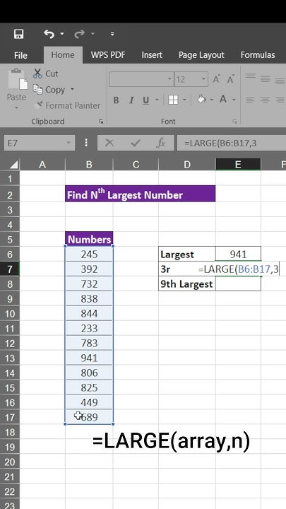 Excel Tip Find The Nth Largest Value Easily Youtube