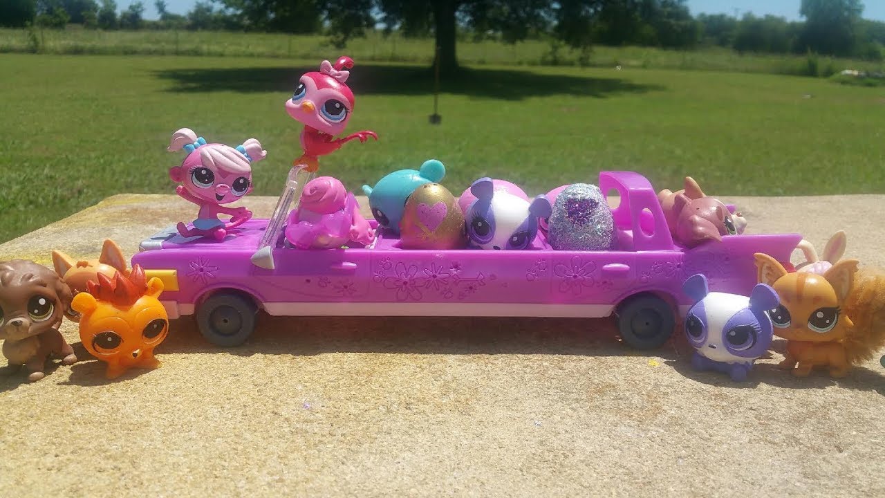 LPS FASHEMS TAKE RARE GOLDEN AND GLITTER HATCHIMALS EGGS A RIDE IN THE ...