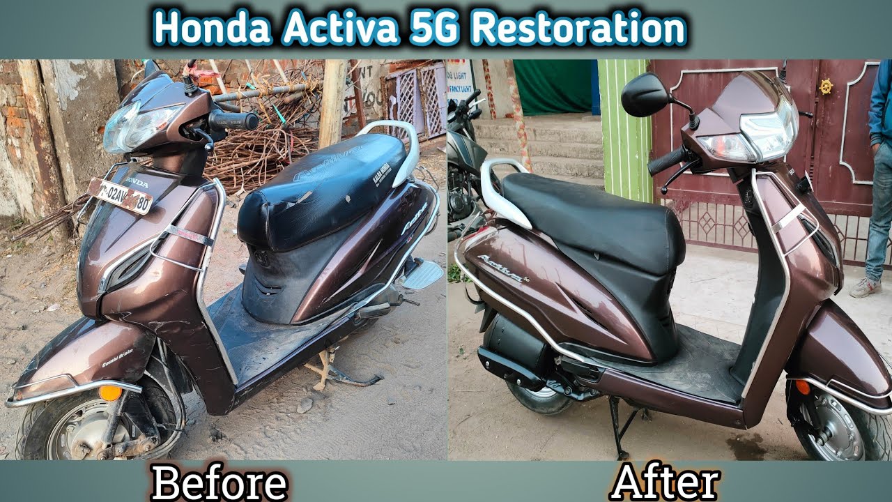 Activa 5g full Restoration || perfectly Repainting like new - YouTube