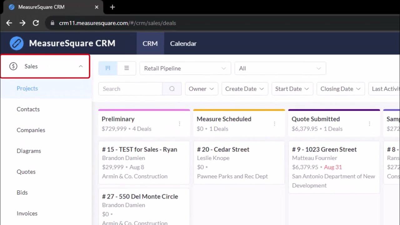 How to Track Projects using Pipelines and Stages in MeasureSquare CRM - YouTube