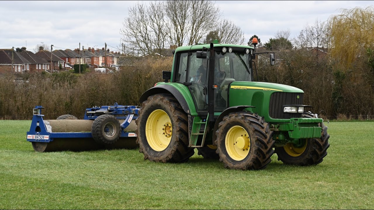 Rolling Grassland with John Deere 6920S & Watson roller - YouTube