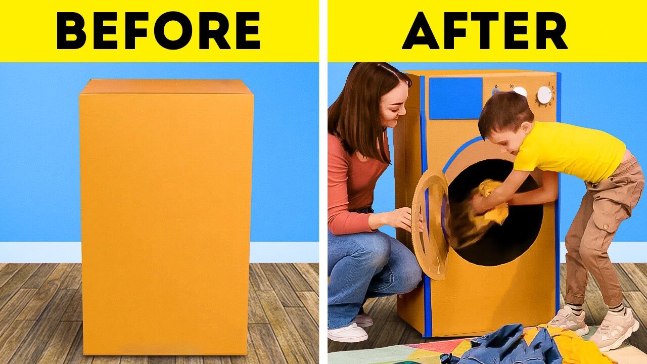 Inventive Cardboard Crafts For Smart Parents - YouTube