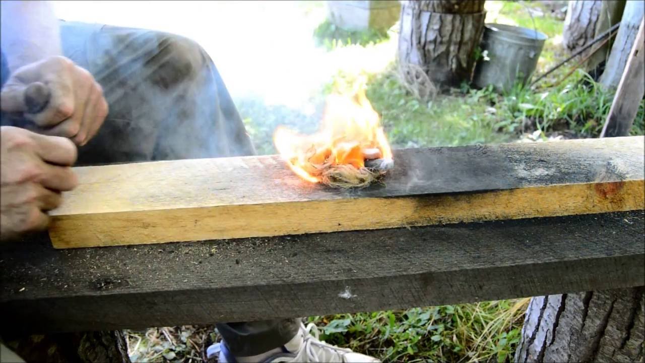 Cotton Roll Friction Fire - YouTube