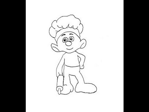 The Smurfs. Smurf-cook How to draw a easy? (Смурфики. Смурф-повар. Как ...