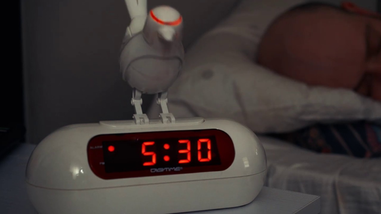 CX6206 White Robot Bird Digital Alarm Clock - YouTube