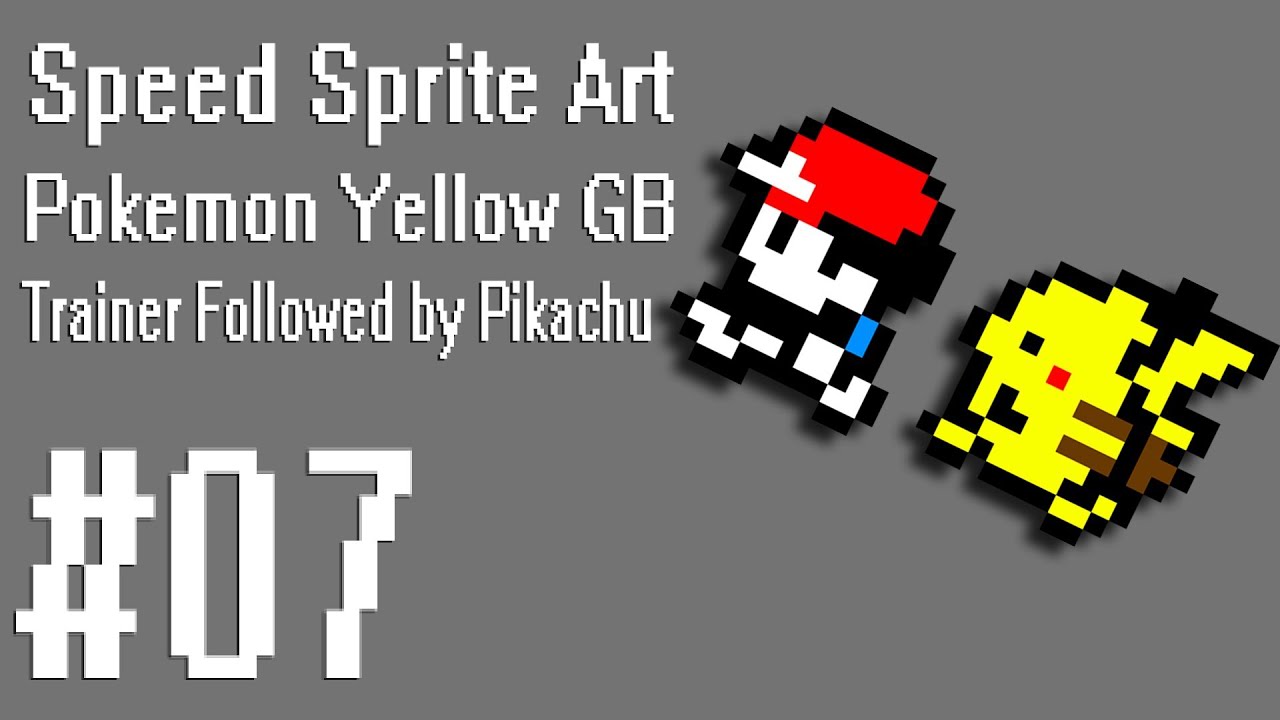 Speed Sprite Art #07 ~ Pokémon Yellow (GB) [Trainer Followed by Pikachu ...