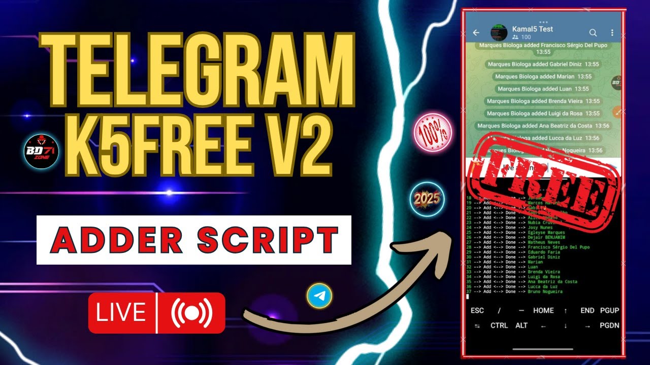 Telegram New Free Working Member Adder Script For 2025⚡| Per Account Add 50 | Live No Account ...