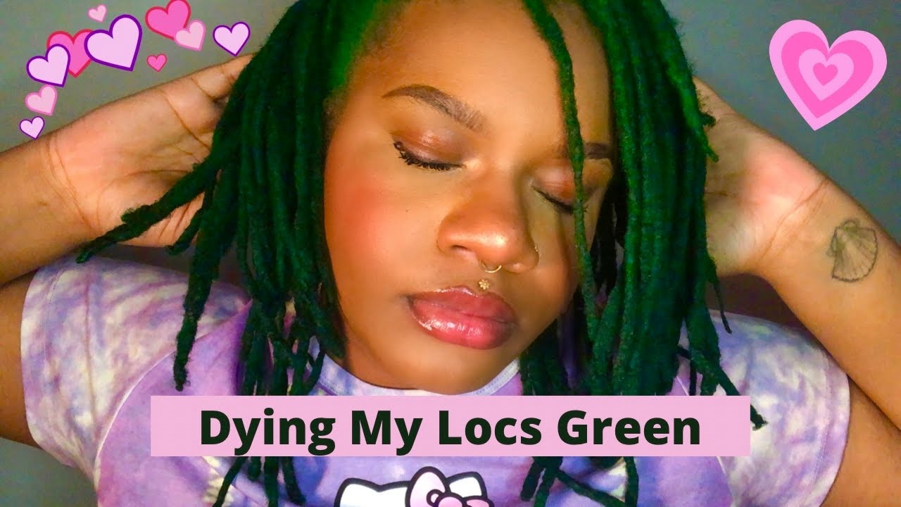 dying my locs green! 💚🧚🏾 from red-orange | full bleach + color process ...