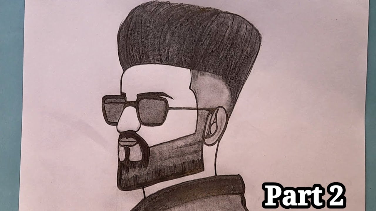A boy sketch with glasses | How to draw a boy sketch with beard | Boy ...