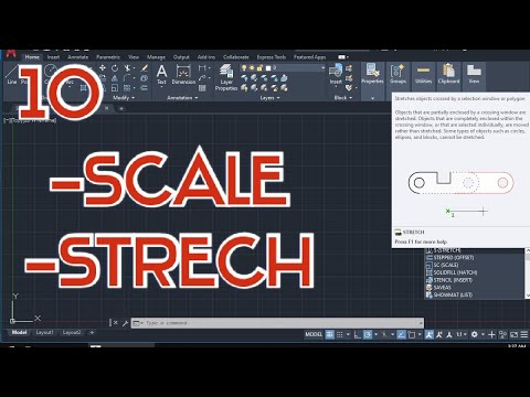 How to use scale and stretch commands in #Autocad - YouTube