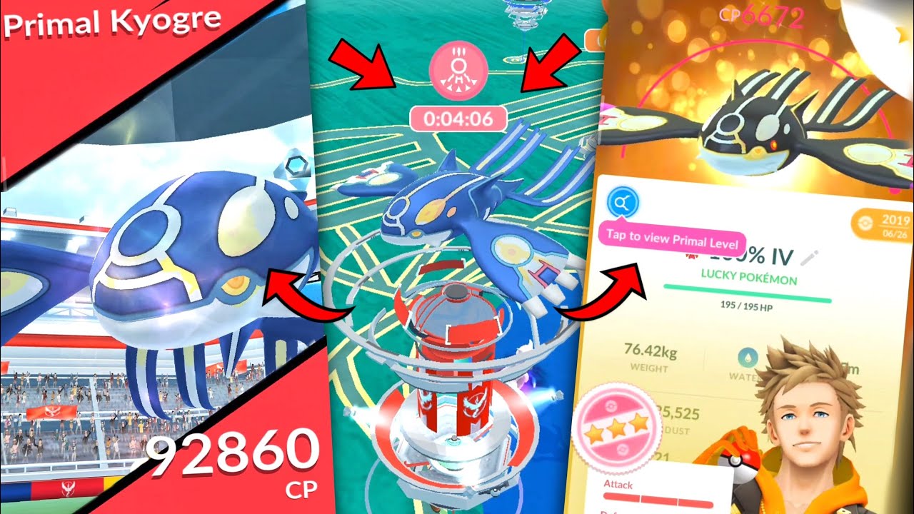 New debut PRIMAL KYOGRE Raid in Pokemon GO. - YouTube