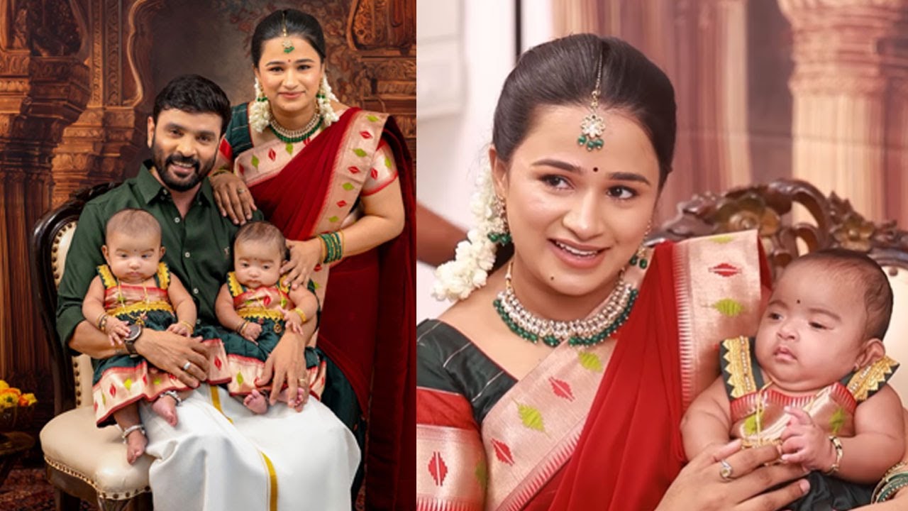 Snehan & Kannika Twin Baby Girls👶 Face Reveal Video | Kavignar Snehan’s ...